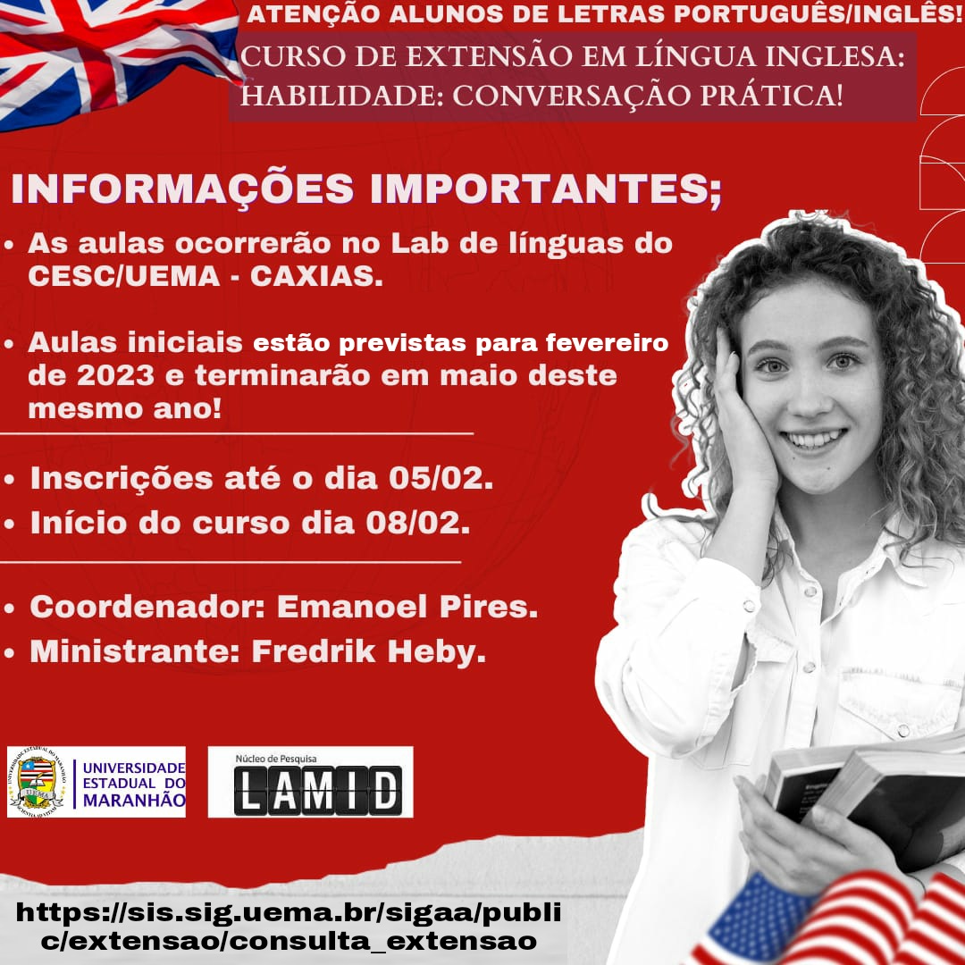 Curso de Letras do Campus Caxias oferece curso de conversação em língua ... Curso de Letras do Campus Caxias oferece curso de conversação em língua ...